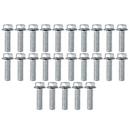 M6 x 20mm FLANGED BOLT 8mm HEX HEAD - PACK OF 25