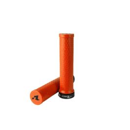BIKE BICYCLE LOCK ON GRIPS - NEON ORANGE - RTECH B-MPRBIKEAN20