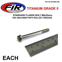 TITANIUM GR5 BOLT M6 x 55mm EACH, FLANGE OD: 11mm / HEX SIZE: 8mm, / by ...