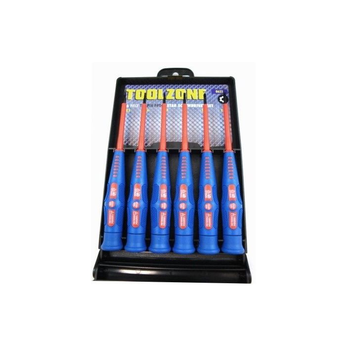 PRECISION VDE TAMPER STAR SCREWDRIVER SET 6PC T5-T10 - TOOLZONE ...
