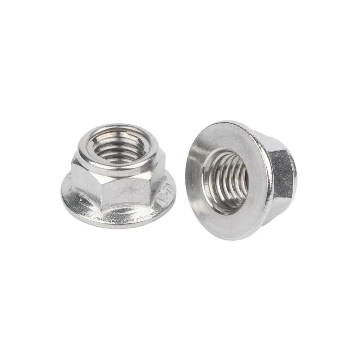 M6 x 1.00mm FLANGE LOCK NUT STAINLESS STEEL S304 PACK OF 10
