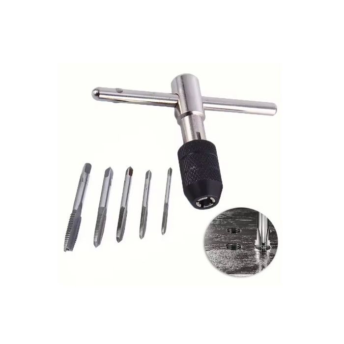 TAP WRENCH SET 6 PIECE WITH METRIC TAPS M6-M8 ALLOY STEEL by Dirt ...