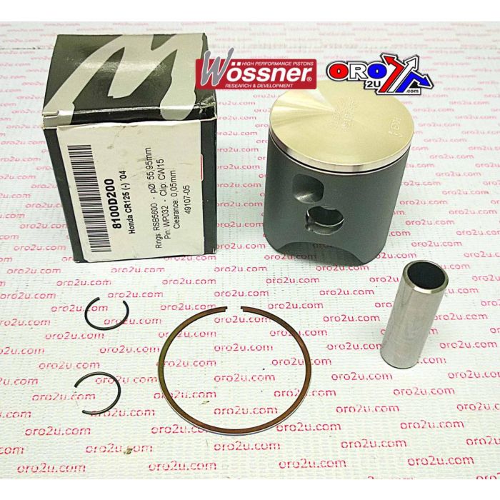 PISTON KIT 2004 CR125 54.00, WOSSNER 8100DA HONDA MX by Wossner, 54 ...