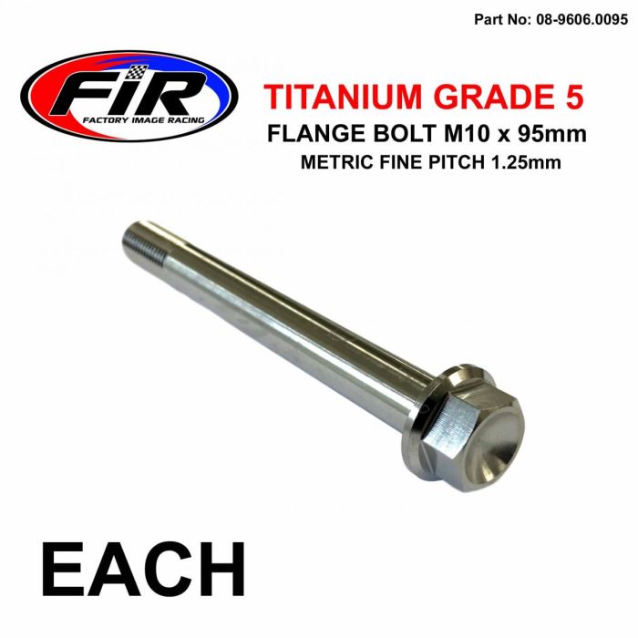TITANIUM GR5 BOLT M10 x 95mm EACH, METRIC FINE 1.25mm / GRADE 5 by ...